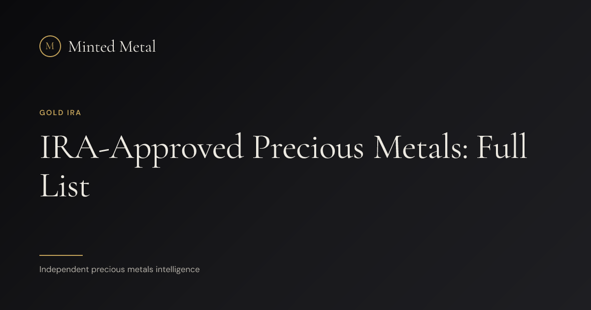 IRA-Approved Precious Metals: Full List | Minted Metal